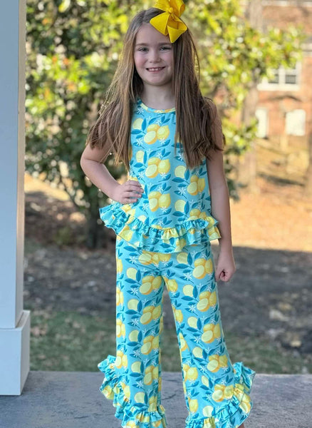 Lemon Ruffle Tank & Ruffle Pants Set – Ruffle Girl