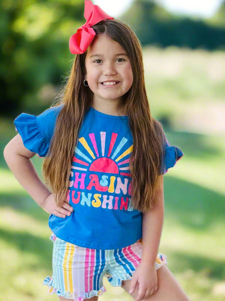 Chasing Sunshine Shorts Set – Ruffle Girl